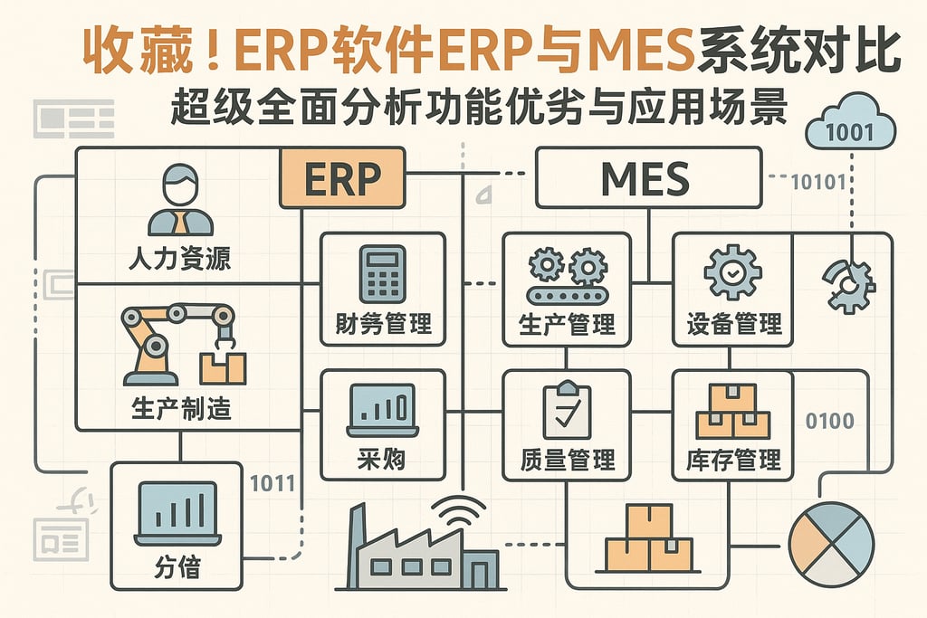 收藏！erp软件erp与MES系统对比，超级全面分析功能优劣与应用场景 | 零代码企业数字化知识站