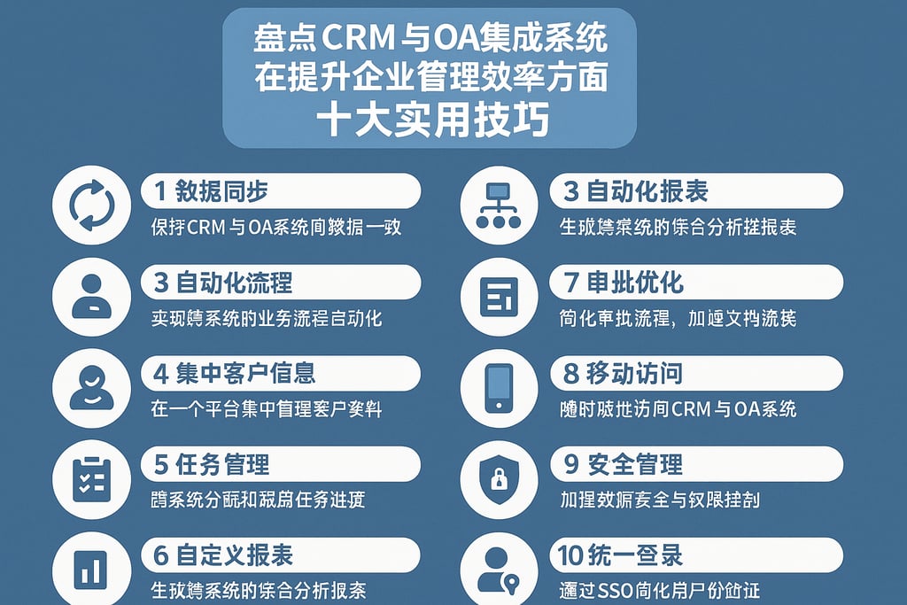 盘点CRM与OA集成系统在提升企业管理效率方面的十大实用技巧 | 零代码企业数字化知识站