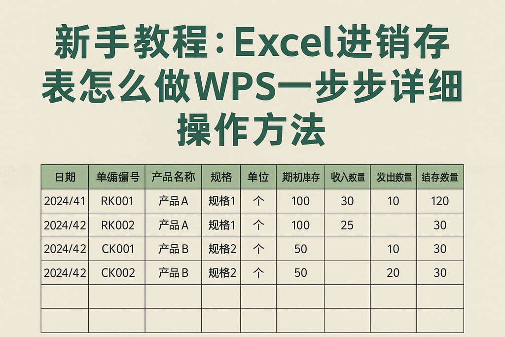 新手教程：excel进销存表怎么做WPS一步步详细操作方法 | 零代码企业数字化知识站