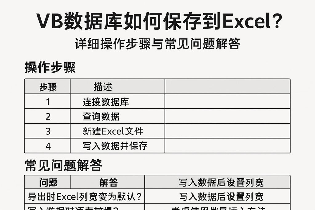 vb数据库如何保存到excel？详细操作步骤与常见问题解答 | 零代码企业数字化知识站
