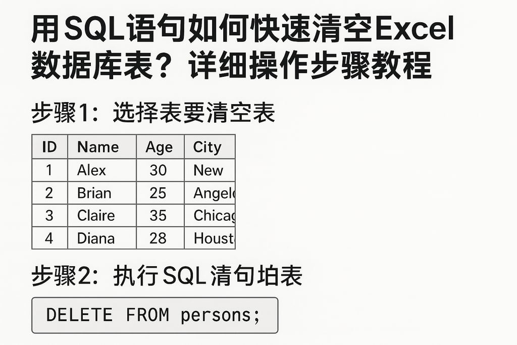 用SQL语句如何快速清空Excel数据库表？详细操作步骤教程 | 零代码企业数字化知识站